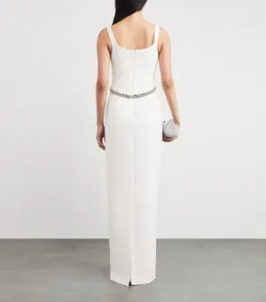 Safiyaa Crystal-embellished Riley Gown - White