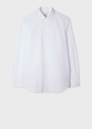 Paul Smith Cotton-poplin Shirt With Concealed Embroidery - White