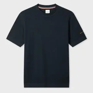 Paul Smith Navy Cotton T-shirt With Integrated Rib Detail