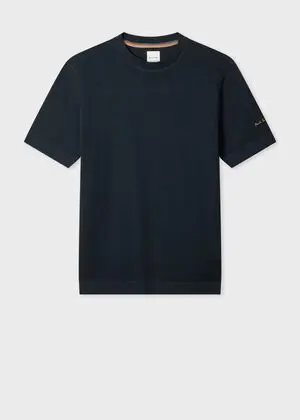 Paul Smith Navy Cotton T-shirt With Integrated Rib Detail