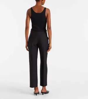 TOTEME Wool And Silk Slim Pants - Black