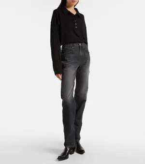Khaite Farley Straight Jeans - Black