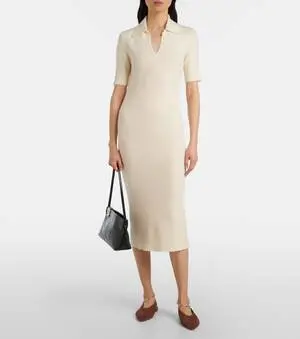 JIL SANDER Perforated Suede Slingback Flats - Brown