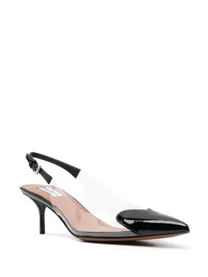 Alaïa Le Coeur Patent Leather Slingback Pumps - Black