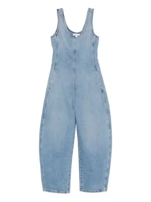 Alaïa Denim Round Jumpsuit - Sky Blue