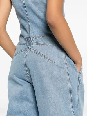 Alaïa Denim Round Jumpsuit