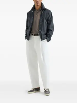 Brunello Cucinelli Logo Cotton Polo Shirt - Brown