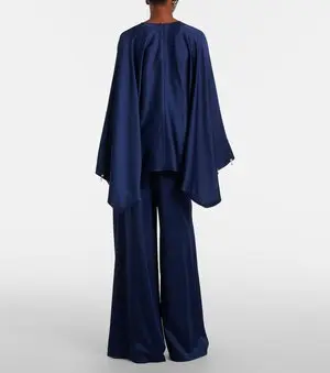 Stella McCartney Satin Wide-leg Pants - Blue