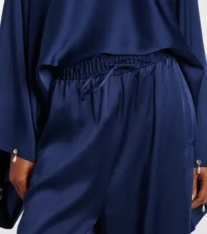 Stella McCartney Satin Wide-leg Pants - Blue
