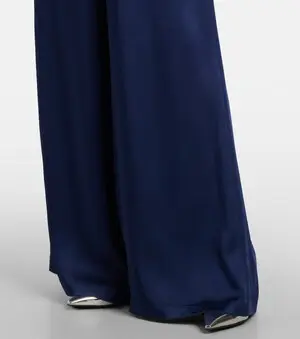 Stella McCartney Satin Wide-leg Pants - Blue