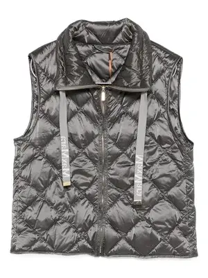 Max Mara Quilted Down Vest - Grey