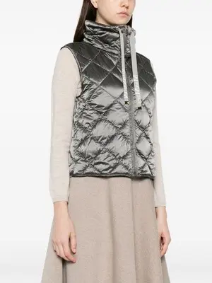 Max Mara Quilted Down Vest - Grey