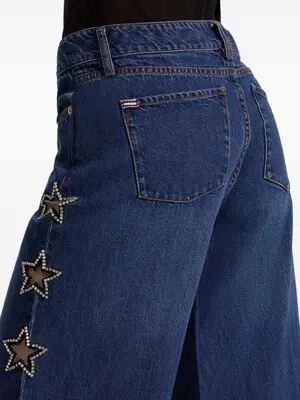 Alice + Olivia Embellished Baggy Jeans - Blue
