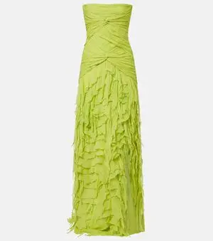 Blumarine Georgette Maxi Dress - Green