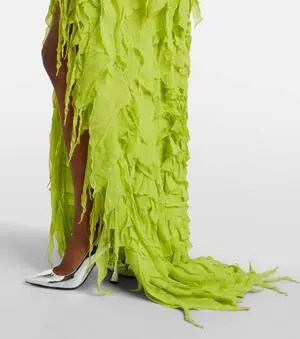 Blumarine Georgette Maxi Dress - Green