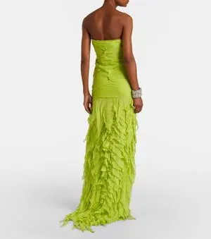 Blumarine Georgette Maxi Dress - Green