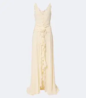 Blumarine Georgette Maxi Dress - Yellow