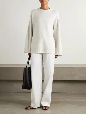 Loulou De Saison Safi Wool And Cashmere-blend Sweater - Neutrals
