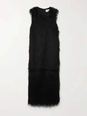 Loulou De Saison Tiwa Fringed Cotton-voile Maxi Dress - Black