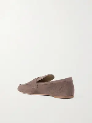 JAMIE HALLER Suede Penny Loafers