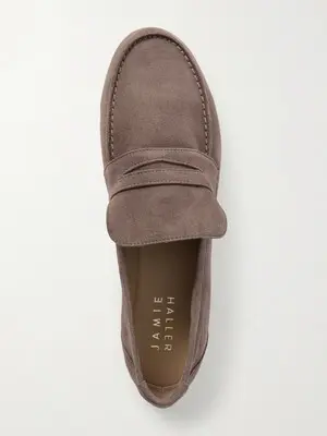 JAMIE HALLER Suede Penny Loafers