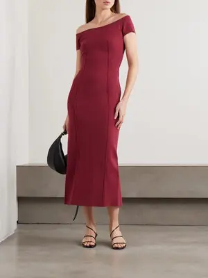 JOSEPH Foin Stretch-knit Midi Dress - Red