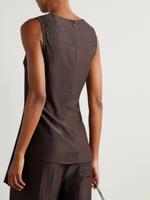 Loulou De Saison Draped Paneled Satin Top