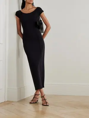 JOSEPH Foin Stretch-knit Midi Dress - Black