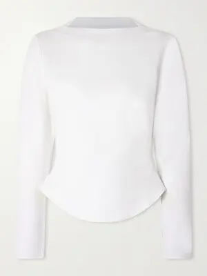 Alaïa Asymmetric Cotton-blend Jersey Top - White