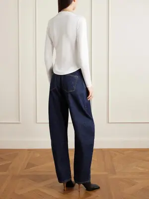 Alaïa Asymmetric Cotton-blend Jersey Top