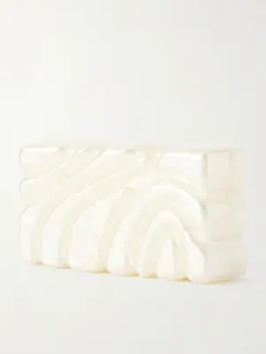 Cult Gaia Aura Embellished Acrylic Clutch - Neutrals
