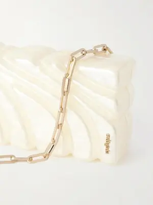 Cult Gaia Aura Embellished Acrylic Clutch - Neutrals