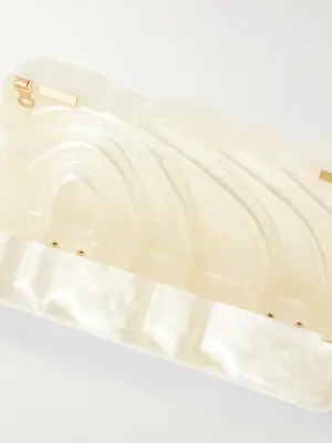 Cult Gaia Aura Embellished Acrylic Clutch - Neutrals
