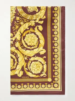 Versace Printed Silk-twill Scarf - Gold