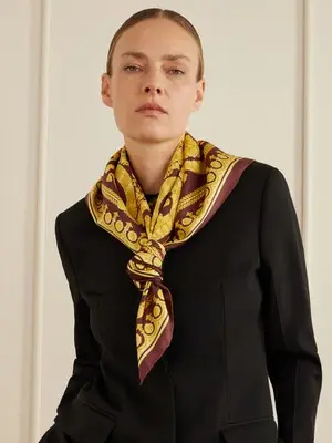 Versace Printed Silk-twill Scarf
