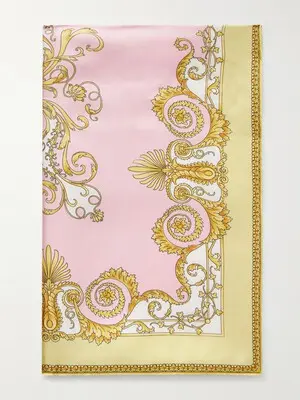 Versace Printed Silk-twill Scarf - Pink