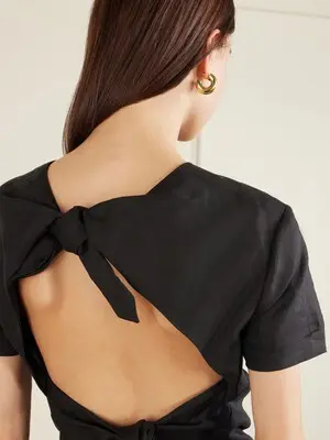 Cult Gaia Safa Bow-detailed Linen Blouse