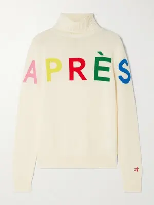 Perfect Moment Schild Intarsia Merino Wool Turtleneck Sweater - Neutrals