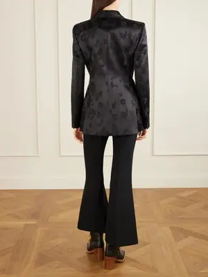 Gabriela Hearst Aleah Floral-jacquard Silk-satin Blazer - Black