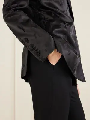 Gabriela Hearst Aleah Floral-jacquard Silk-satin Blazer - Black