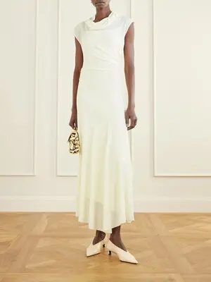 Proenza Schouler Tamara Asymmetric Draped Maxi Dress - Yellow