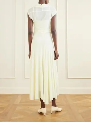 Proenza Schouler Tamara Asymmetric Draped Maxi Dress - Yellow