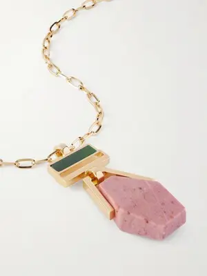 La DoubleJ Bridge Portal -plated, Thulite And Zoisite Necklace