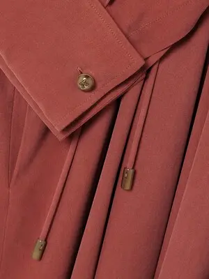Max Mara Gathe Silk Midi Dress - Red