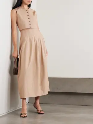 HEIRLOME Danielle Cropped Tussah Silk Top
