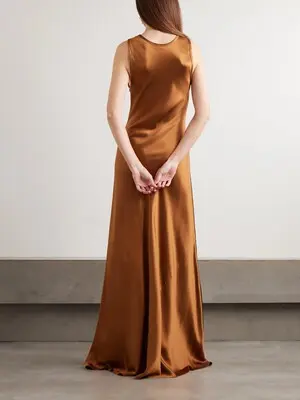HEIRLOME Margot Silk-satin Maxi Dress - Metallic