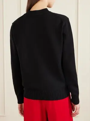 Givenchy Embroidered Wool And Cashmere-blend Sweater - Black