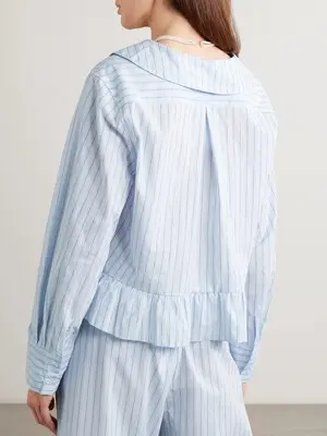 DEIJI STUDIOS Striped Cotton-poplin Shirt