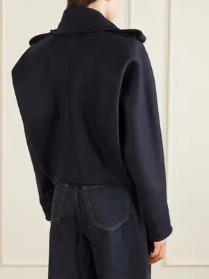 Givenchy Double-breasted Cropped Melton Wool-twill Coat