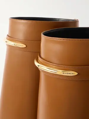 Givenchy Shark Leather Knee Boots - Brown